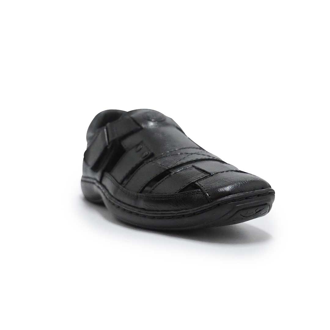 Men's Genuine Leather Sandals - Formal Black and Cherry Sandals – DOC&MARK®